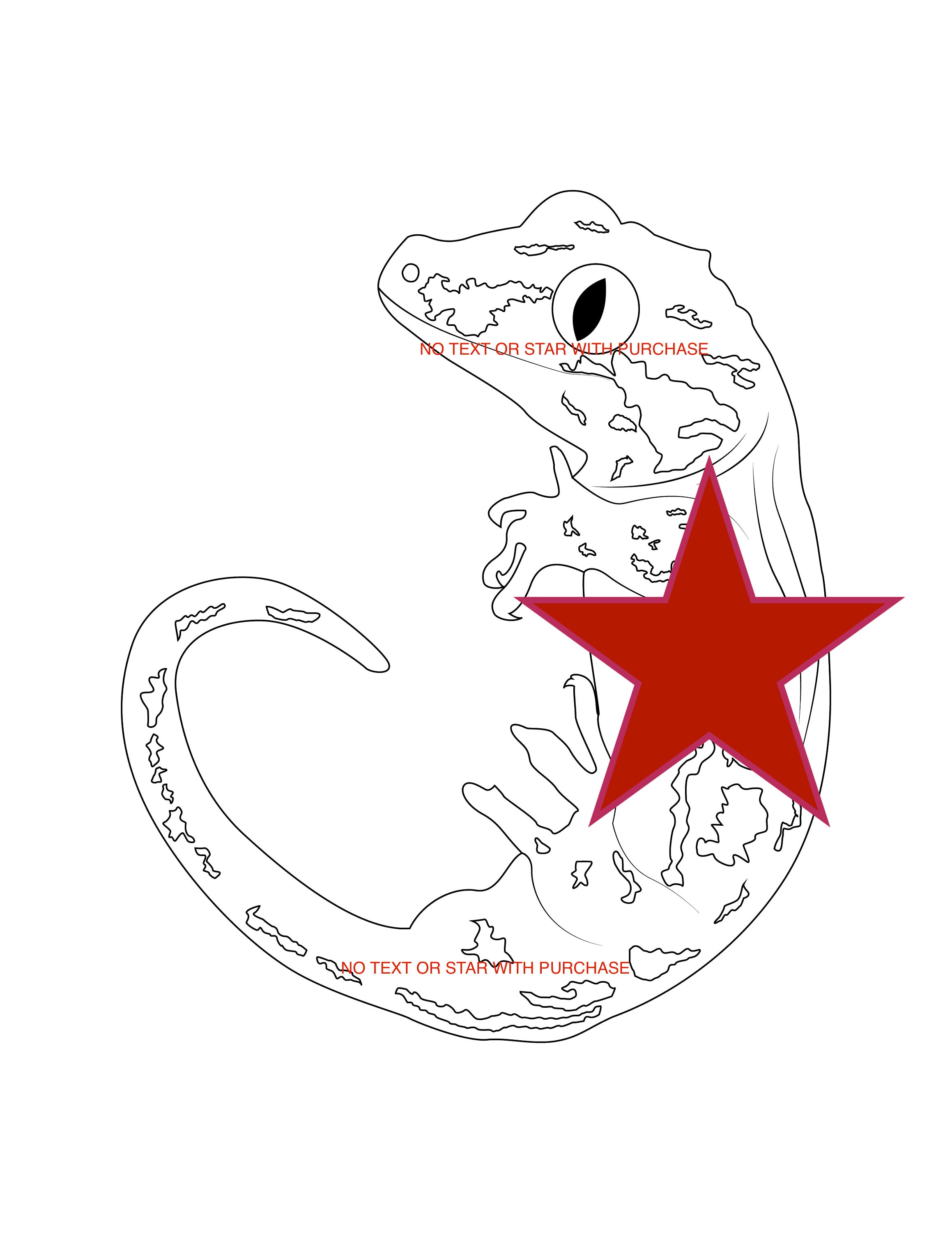 Blotched Gargoyle Gecko Coloring Page (2 Pages) Digital, Printable - Etsy