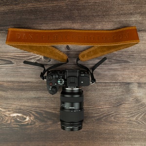 Personalised Leather Camera Strap / Padded Camera Strap / Camera Gift ...