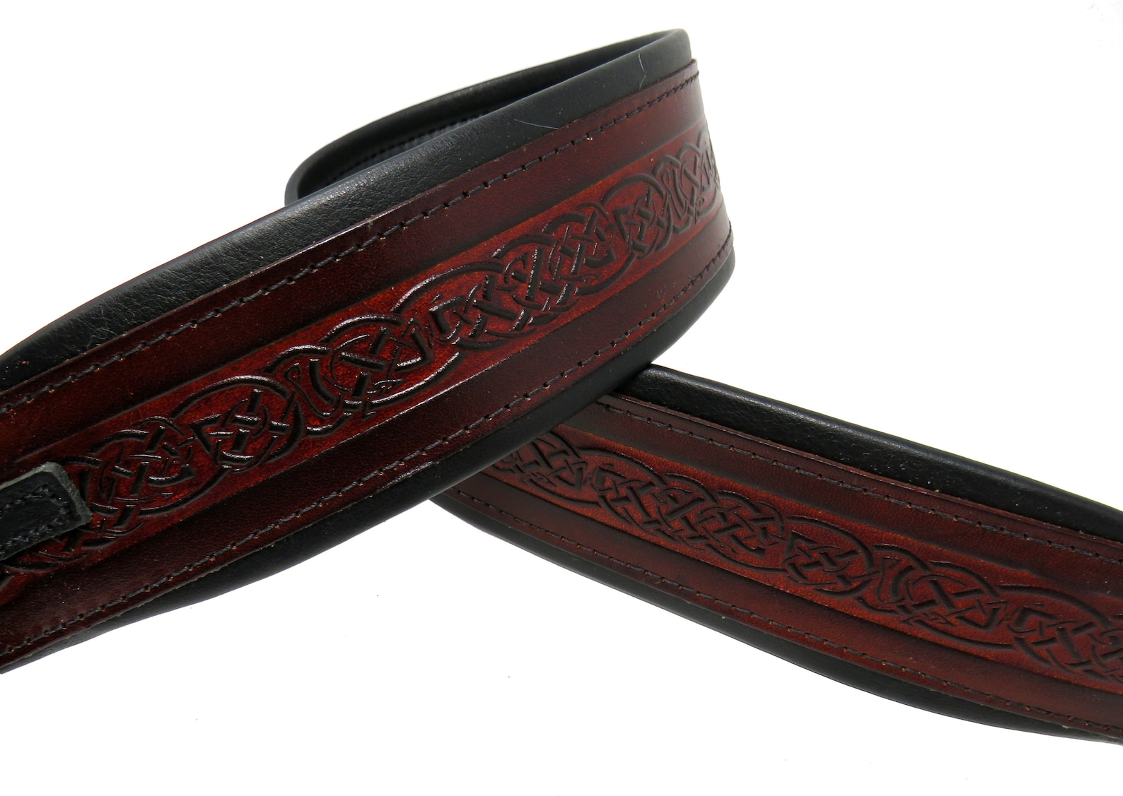 Cradle Banjo Strap / Celtic Embossed Leather / Folk Banjo / Tenor Banjo ...