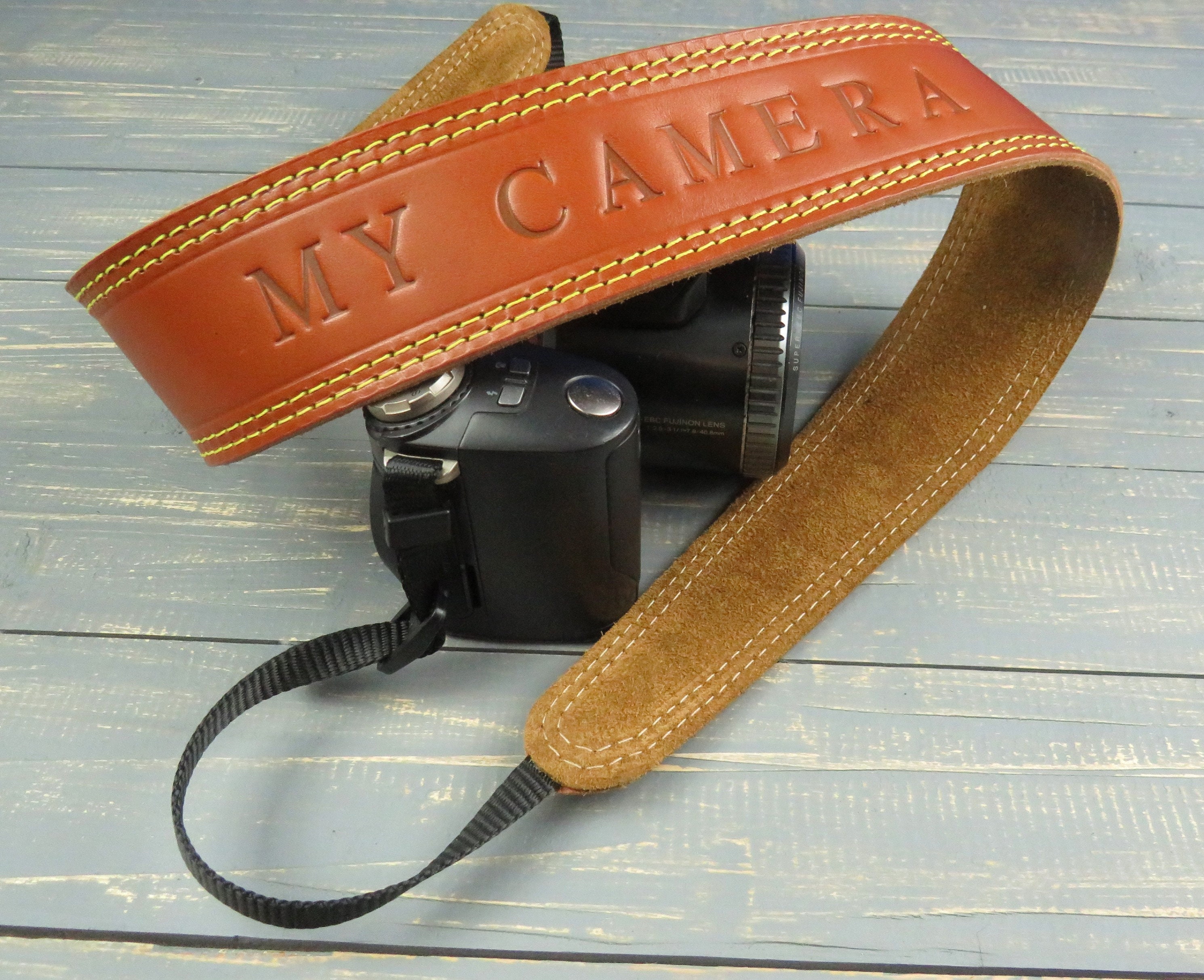 Personalised Leather Camera Strap / Padded Camera Strap / - Etsy