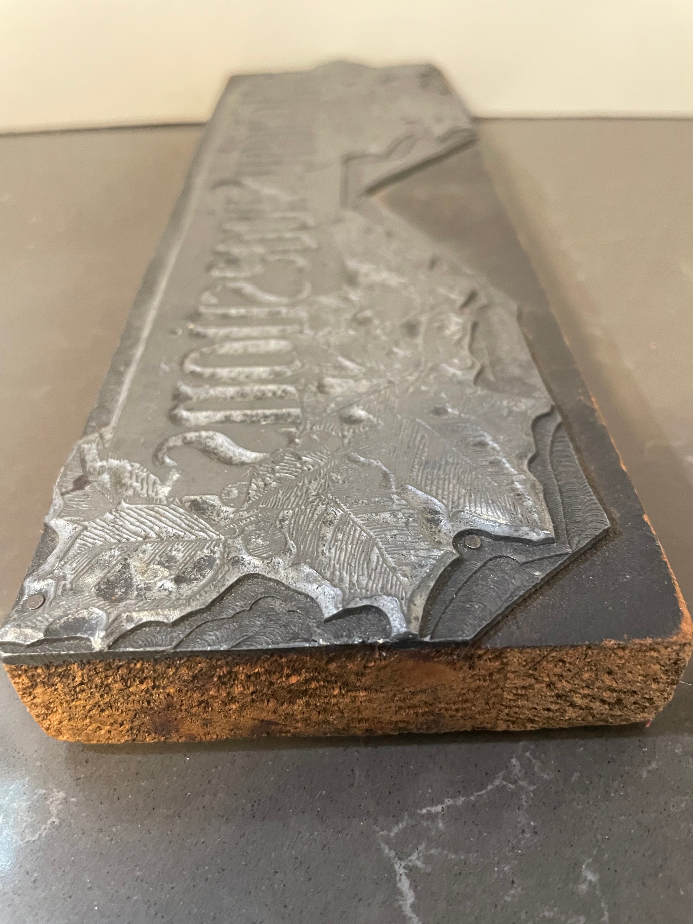 1950s Block Printing Press Form Metal on Wood Holiday - Etsy