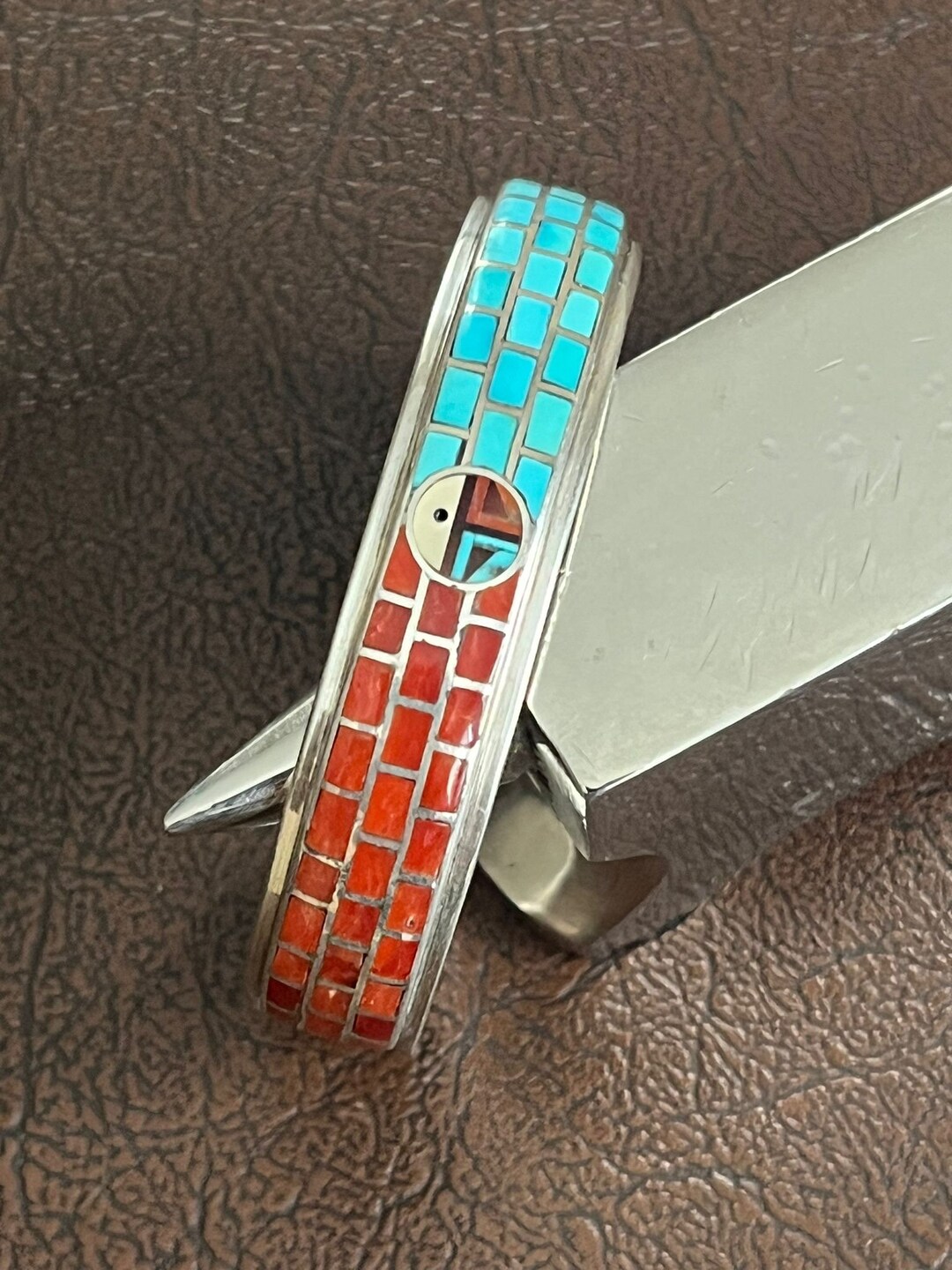 Vintage Sterling Silver Cuff Bracelet sunface by Velma Dewa Zuni Tribe ...