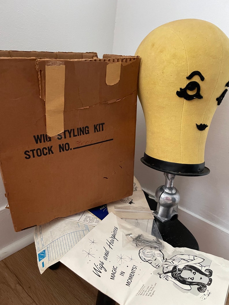 1960’s Hat Block, Wig Stand, Head Form, Headblock, Display Unit With ...