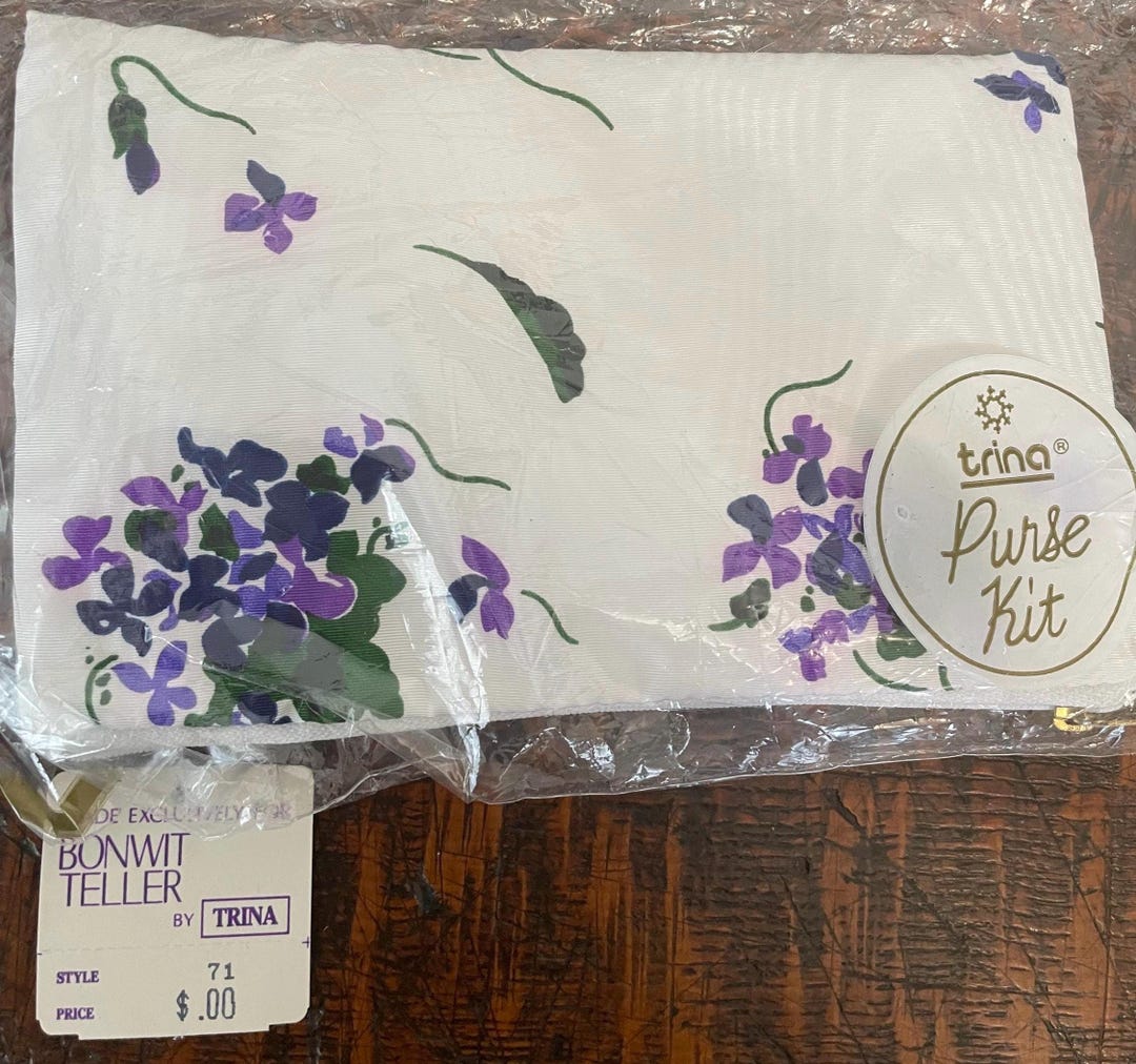 Iconic Vintage Bonwit Teller Signature Floral Logo Violet Print Trina ...