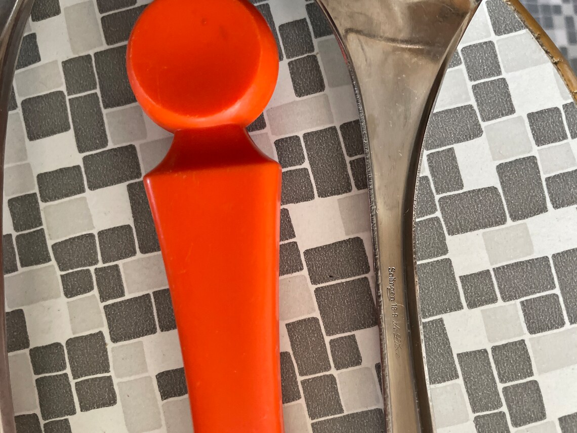 German Kitchen Utensil Set Orange Retro Hostess Decor SOLINGEN De Luxe ...