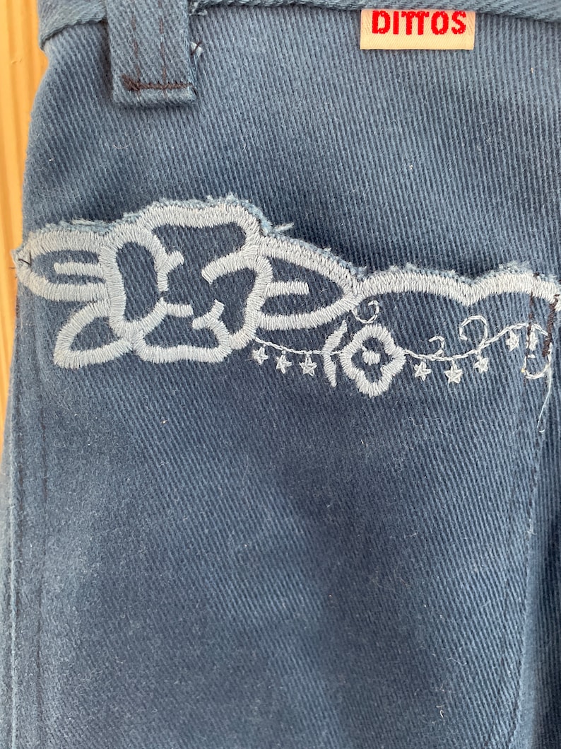 70’s DITTOS New Royal Blue Pants Sales Tags Attached Embroidered ...