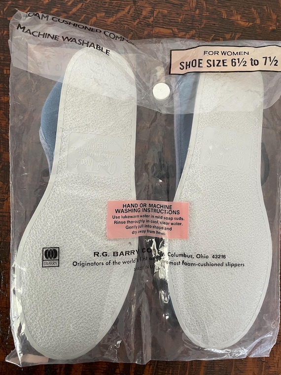 Barry Co Angel Treads Blue 1960’s House Shoes Slipper… - Gem