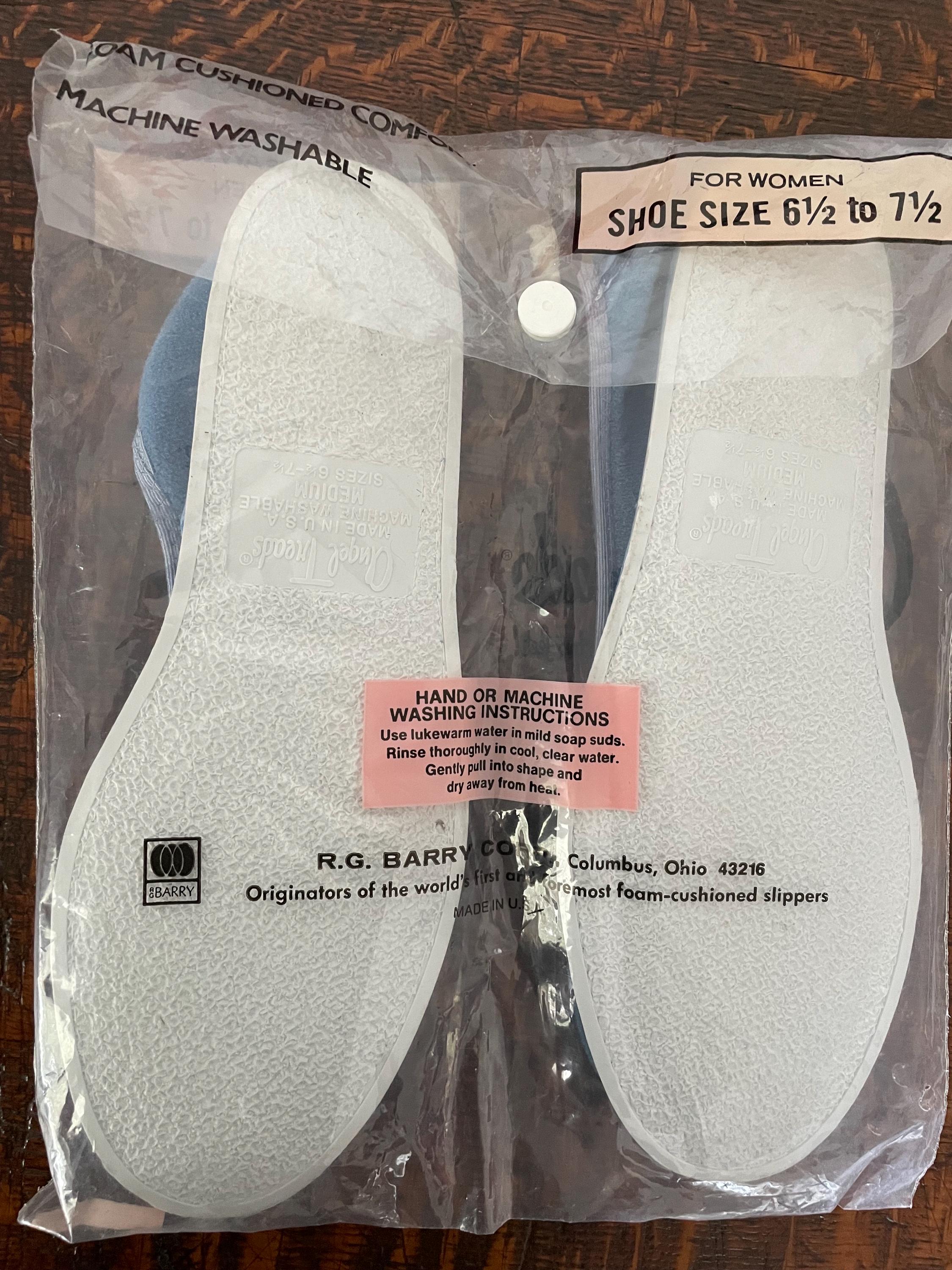 Barry Co Angel Treads Blue 1960’s House Shoes Slippers New in Package ...