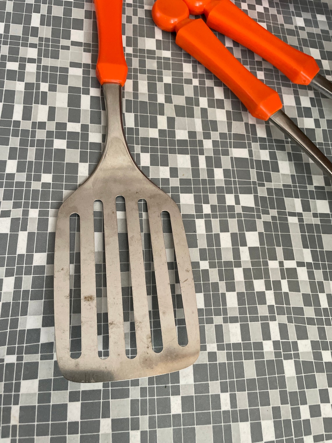 German Kitchen Utensil Set Orange Retro Hostess Decor SOLINGEN De Luxe ...