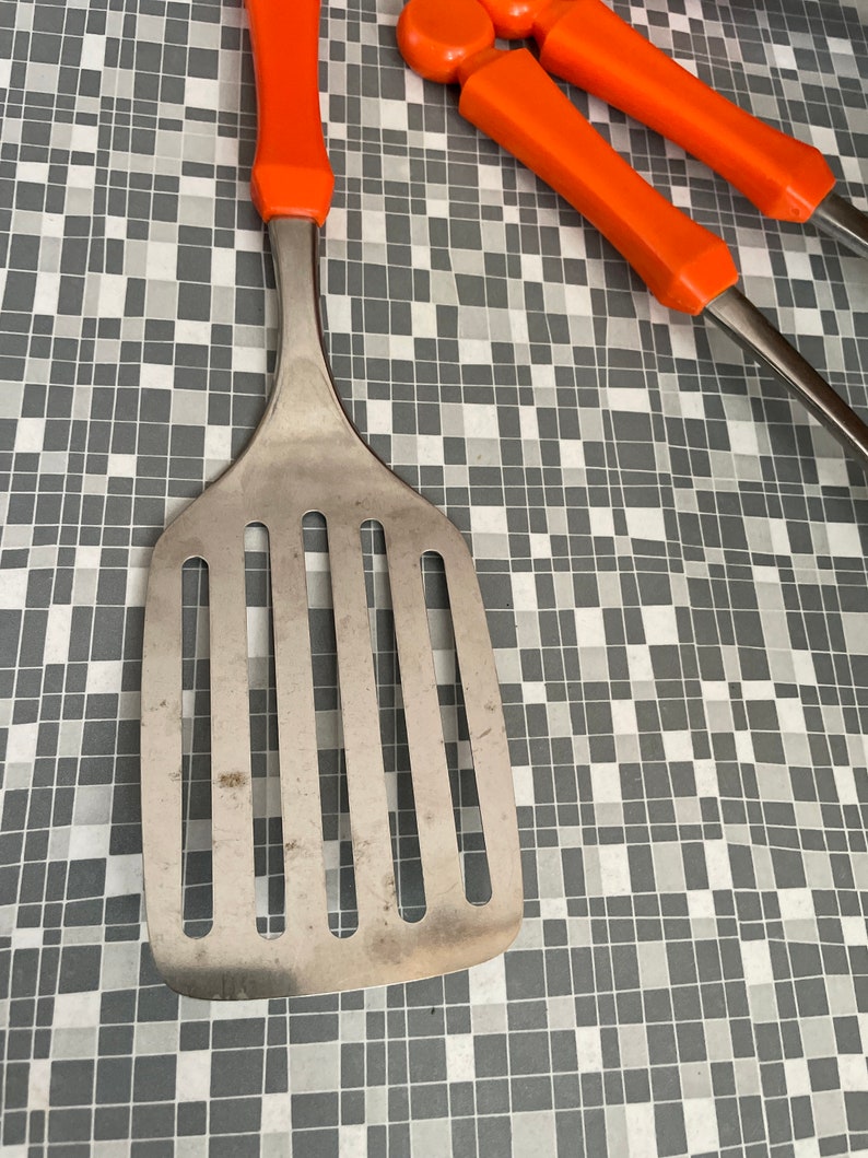 German Kitchen Utensil Set Orange Retro Hostess Decor SOLINGEN De Luxe ...