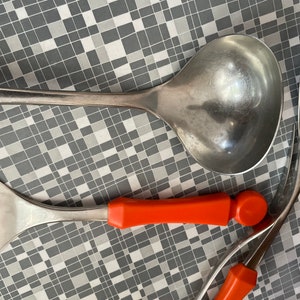German Kitchen Utensil Set Orange Retro Hostess Decor SOLINGEN De Luxe ...