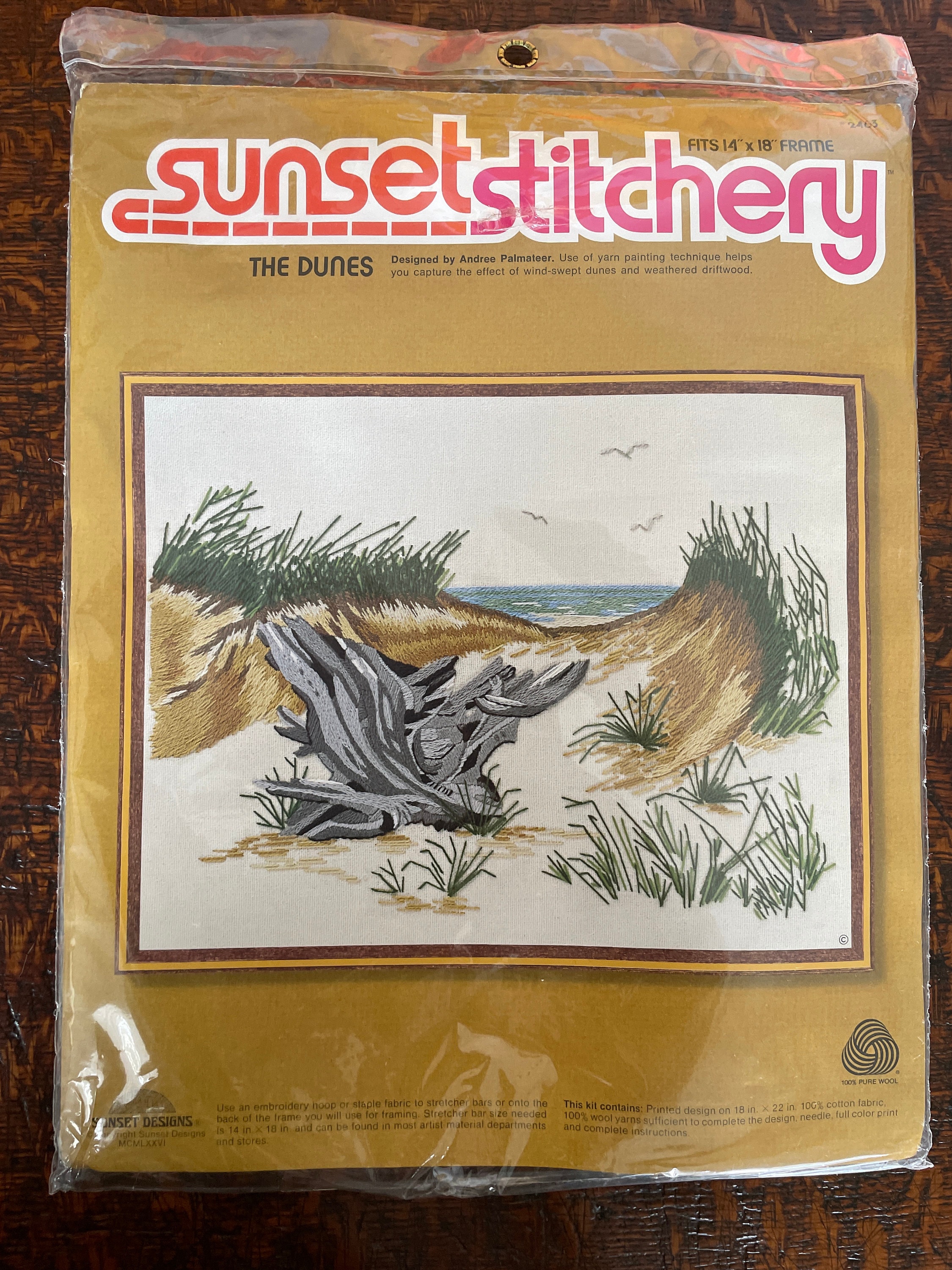 1970s Complete Craft Embroidery Kit From Sunset Stitchery the Dunes ...