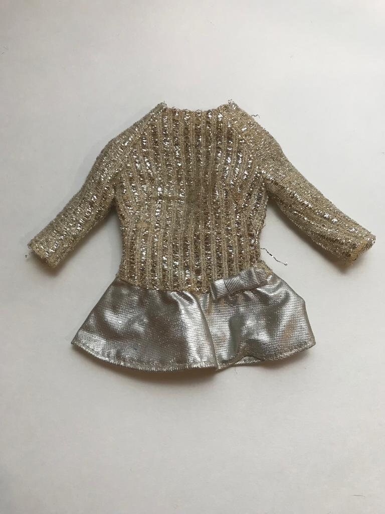 Vintage Barbie Silver Metallic Minidress With Long Sleeves by Mattel - Etsy