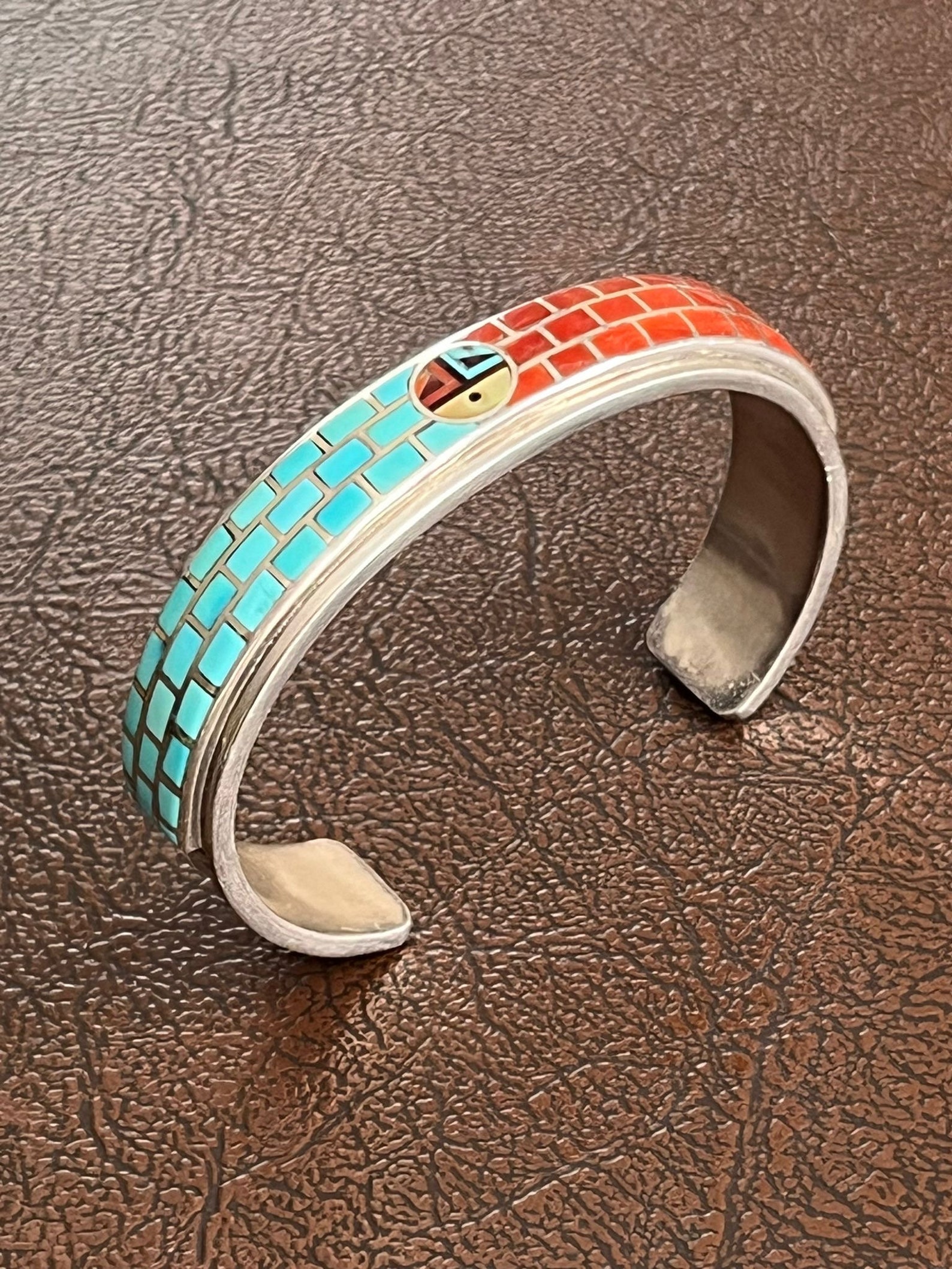 Vintage Sterling Silver Cuff Bracelet sunface by Velma Dewa Zuni Tribe ...