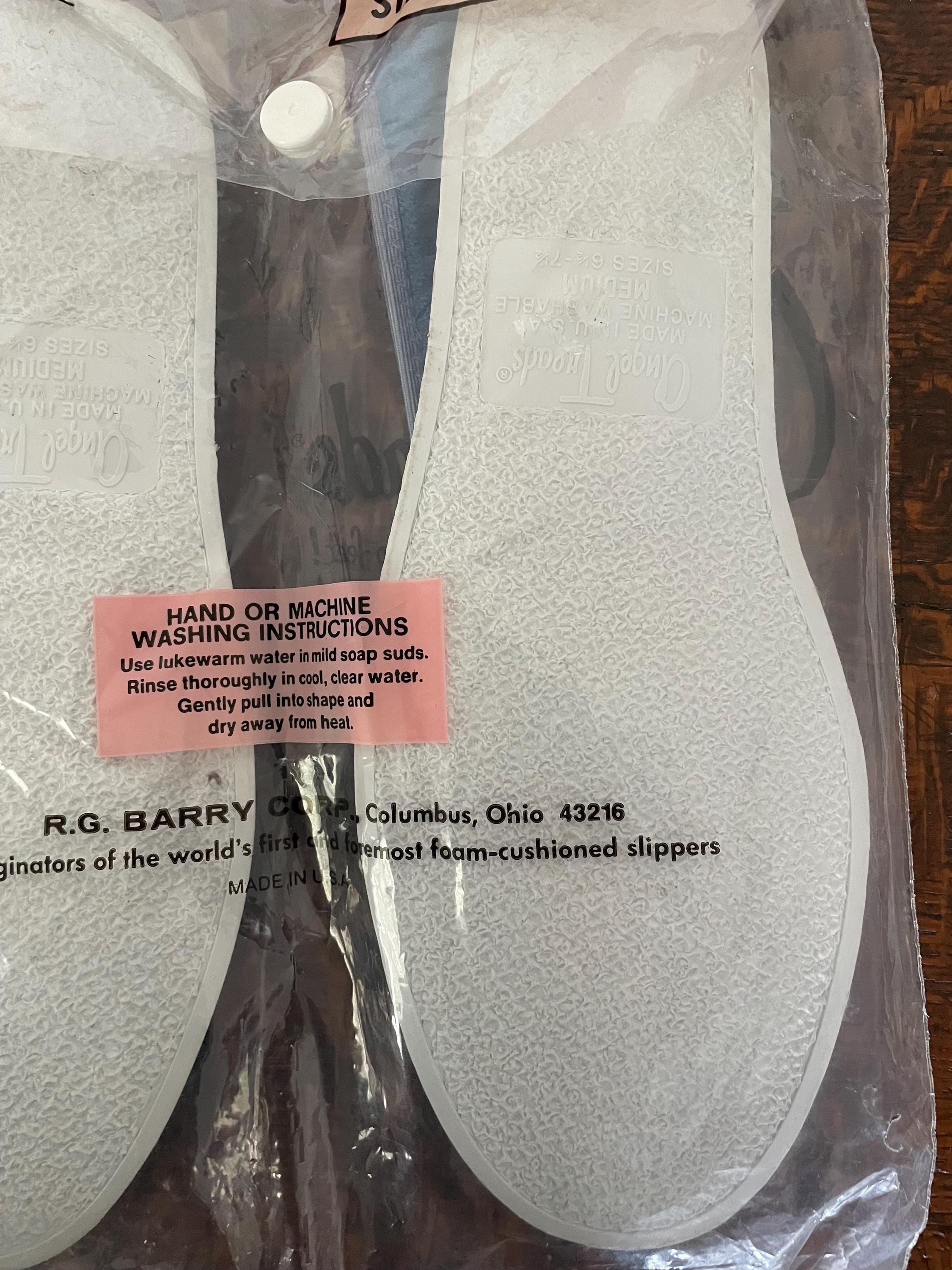 Barry Co Angel Treads Blue 1960’s House Shoes Slippers New in Package ...