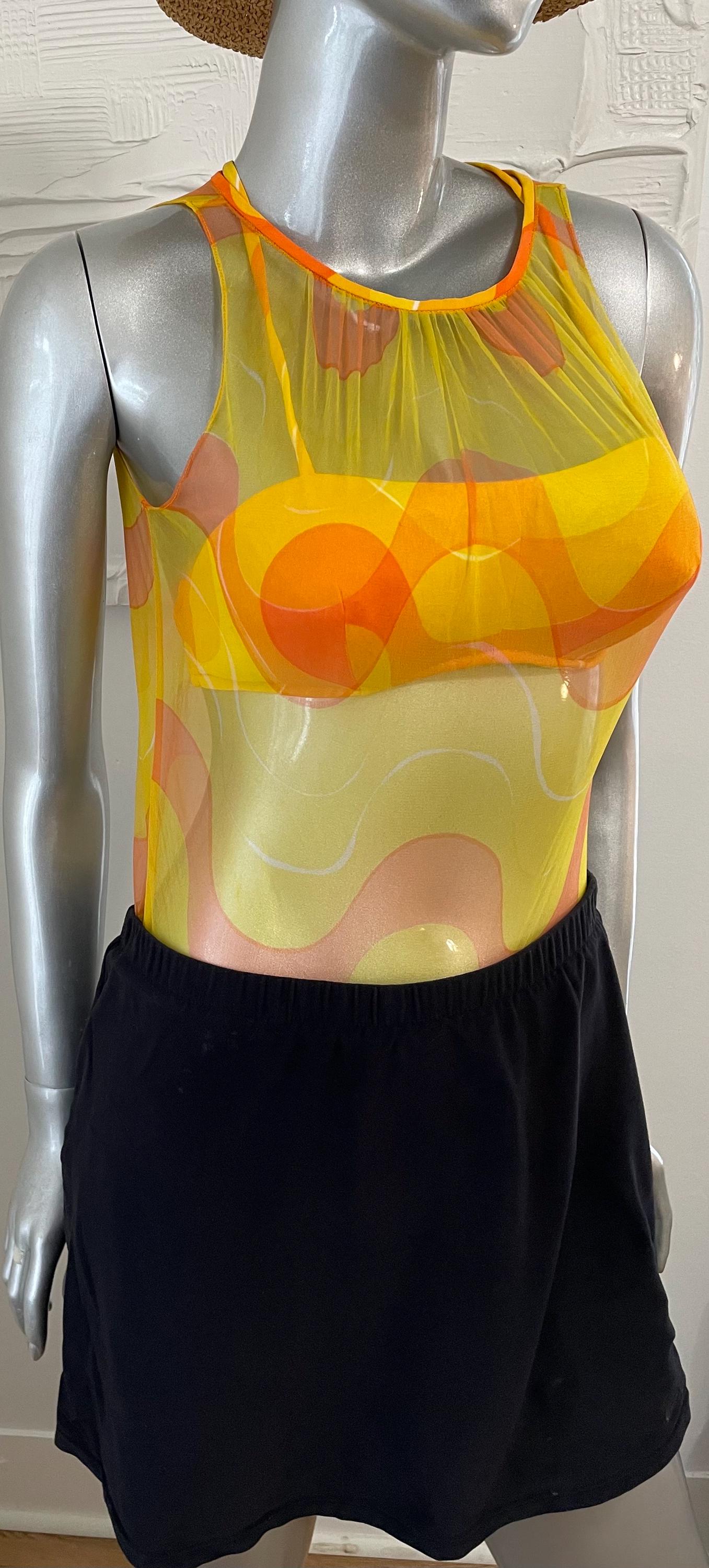 1950s Bathing Suit Bodysuit by Harbor Road With Fine Mesh Bodice and ...