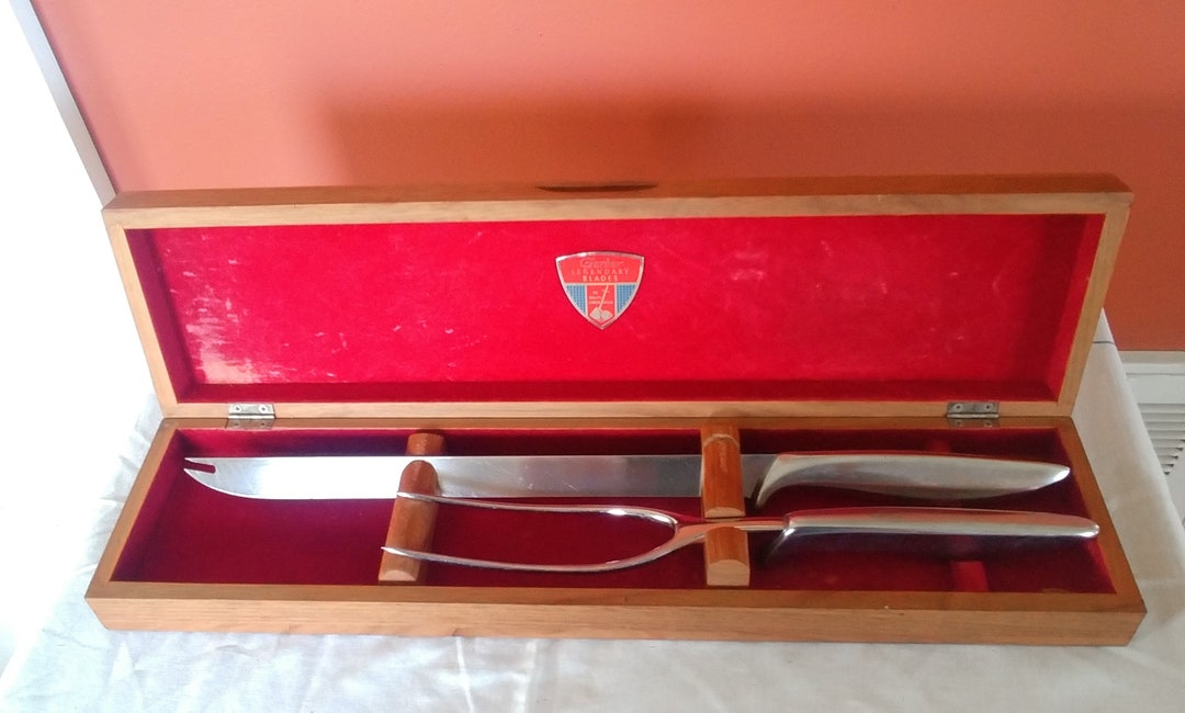 Gerber Legendary Blades Carving Set in Solid Walnut Case. 15 " Knife ...