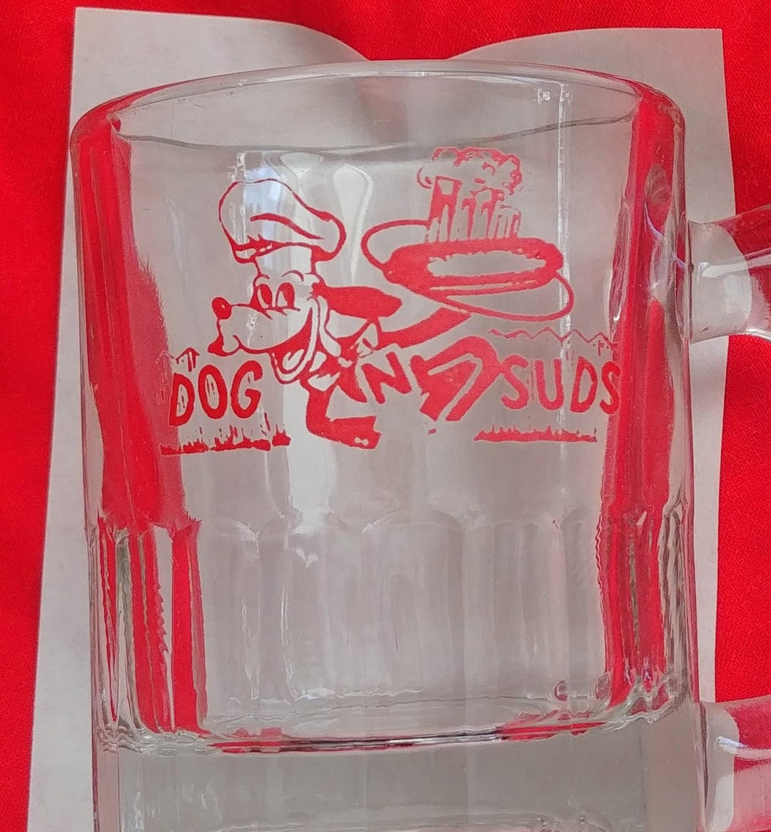 Child Size Dog N Suds Glass Mug. 3" Tall X 2 1/4" Wide. No Cracks or ...
