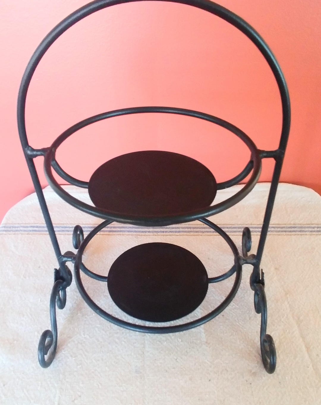 Longaberger Metal 2 Tier Pie Rack. 12" T X 9" W at Base. 6 1/2" Wide ...