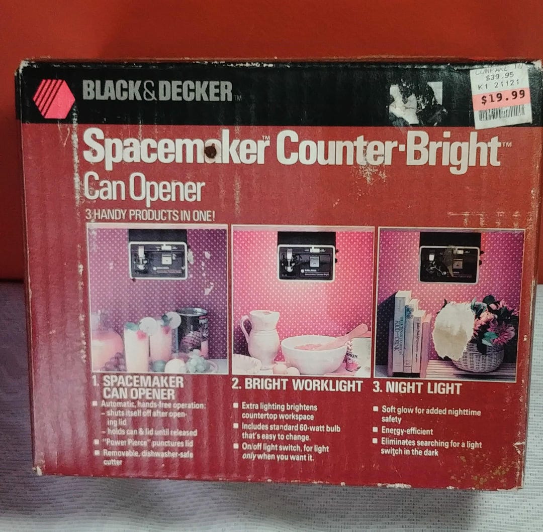Vintage Black & Decker Spacemaker Can Opener. Electric. NOS in Unopened ...