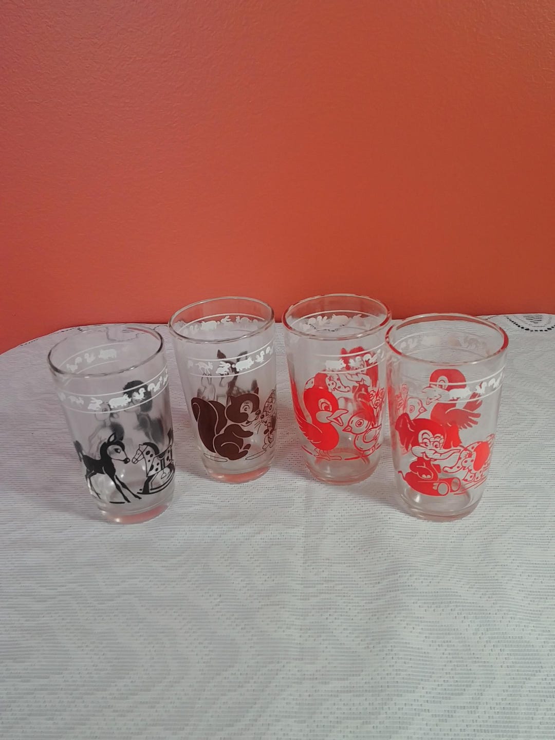 Set of Four Swanky Swig Glasses. 1940s Juice Glasses. 3 1/2 Tall ...