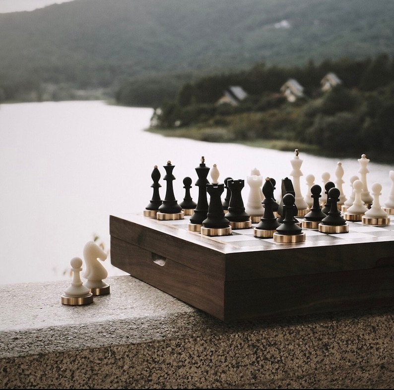 Premium Chess Set, Hand Crafted Chess Sets From Walnut, Leather, Resin ...