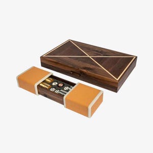 Luxury Backgammon Set – 14" Backgammon Board, Premium Walnut, Brass ...