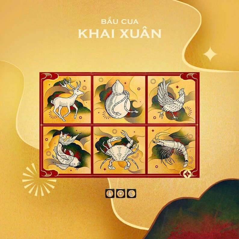 Bau-cua-tom-ca Vietnamese Board Game – Traditional Lunar New Year (tet ...