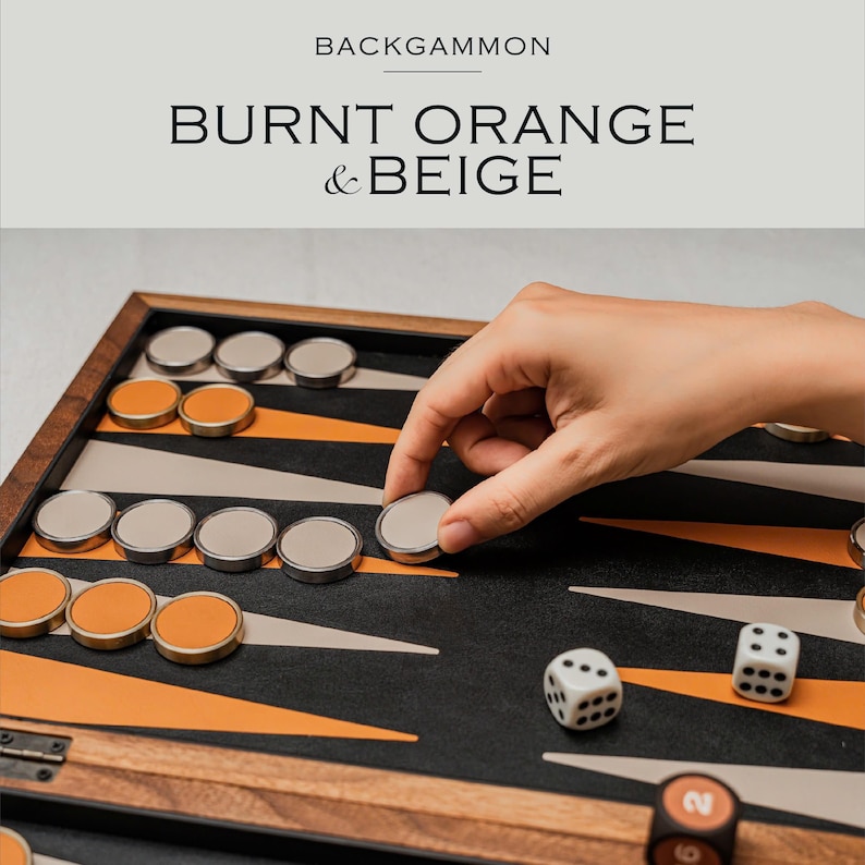 Luxury Backgammon Set – 14" Backgammon Board, Premium Walnut, Brass ...
