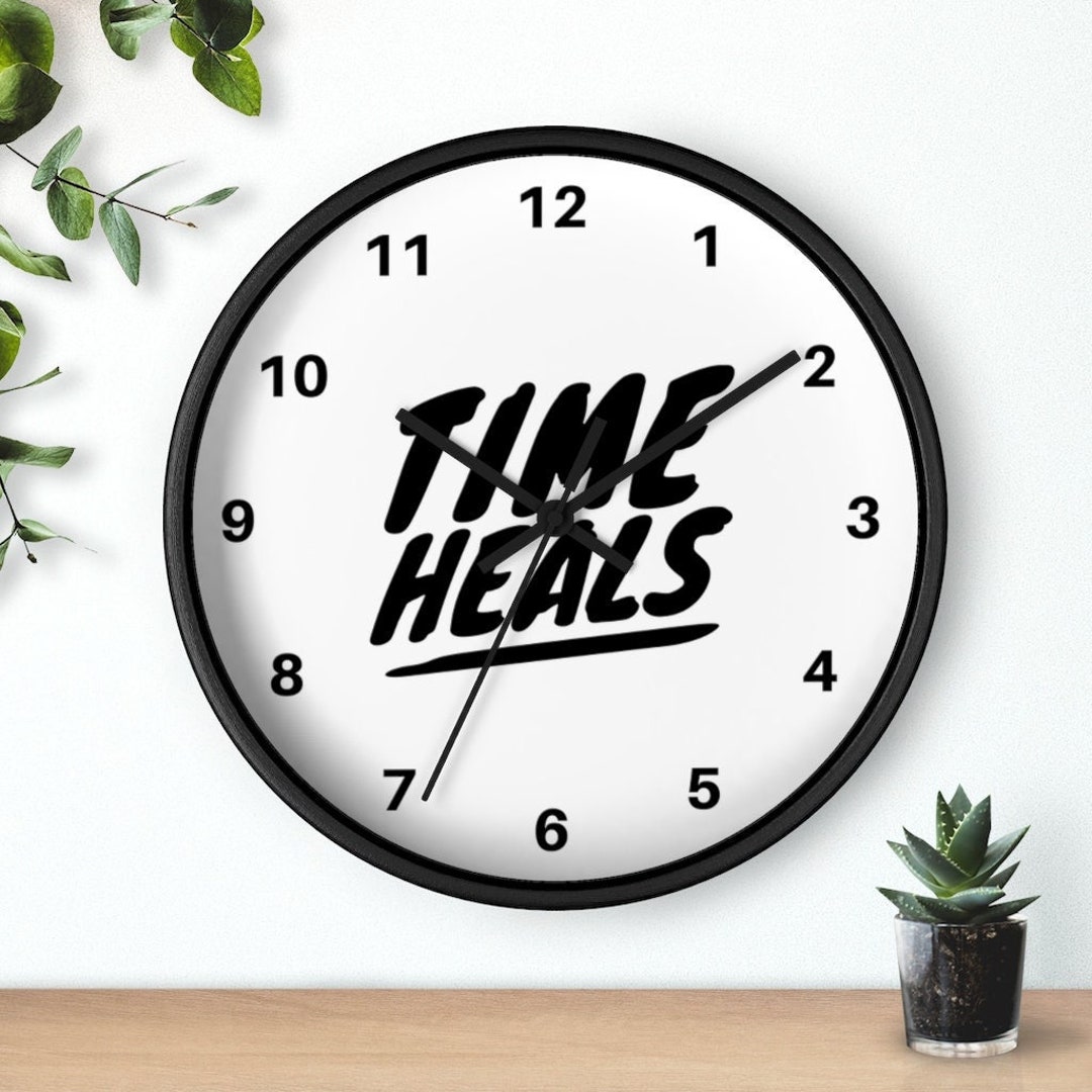 Time Heals Wall Clock, Therapy Office Decor, Inspirational Wall Hanging ...
