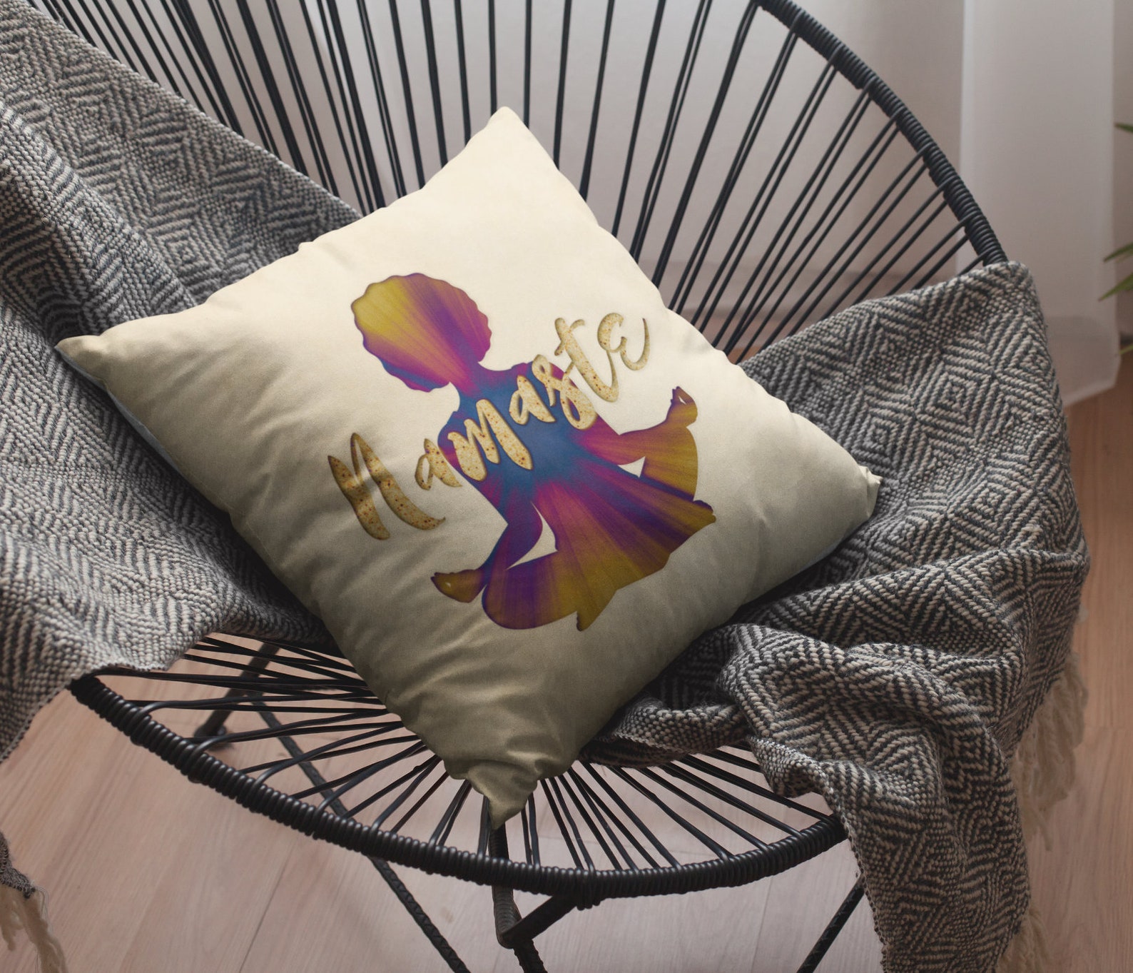 Namaste Pillow, Yoga Pillow, Yoga Teacher Gift, Meditation, Spiritual ...