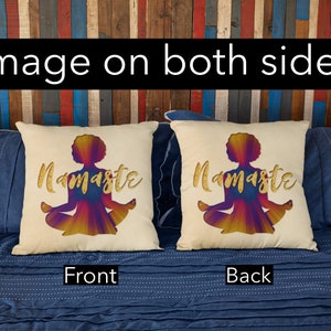 Namaste Pillow, Yoga Pillow, Yoga Teacher Gift, Meditation, Spiritual ...