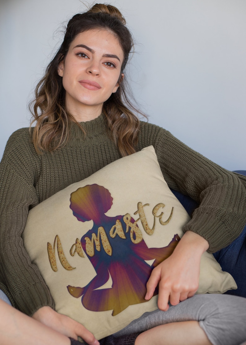 Namaste Pillow, Yoga Pillow, Yoga Teacher Gift, Meditation, Spiritual ...