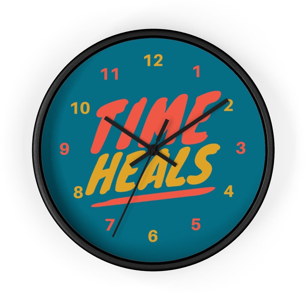 Time Heals Wall Clock, Therapy Office Decor, Inspirational Wall Hanging ...