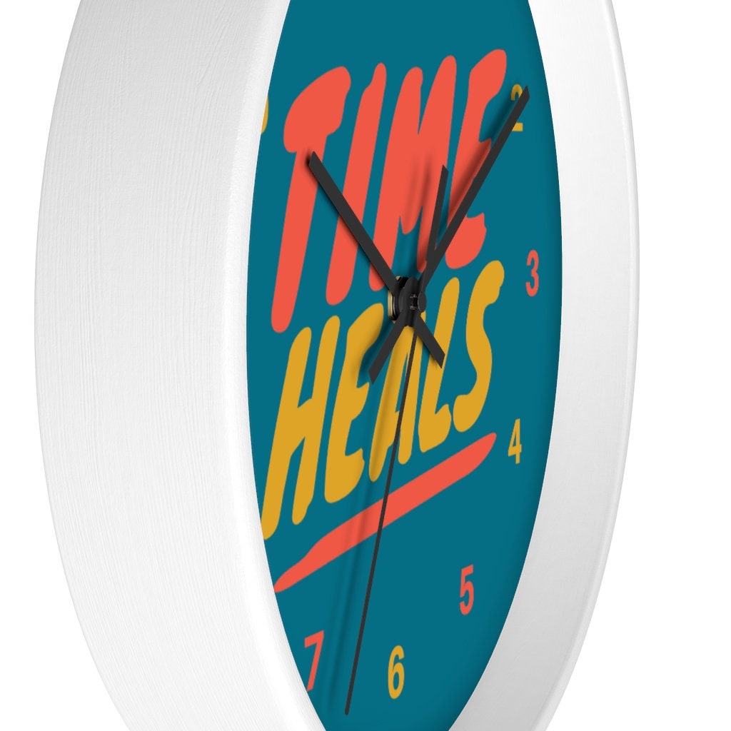 Time Heals Wall Clock, Therapy Office Decor, Inspirational Wall Hanging ...