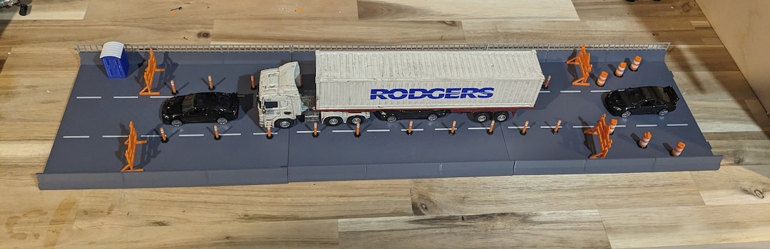 3D Printed Road Under Construction for 1/64 Diorama - Etsy