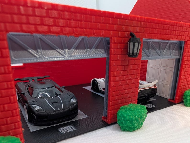 Triple Brick Garage for 1/64 Scale Diorama - Etsy