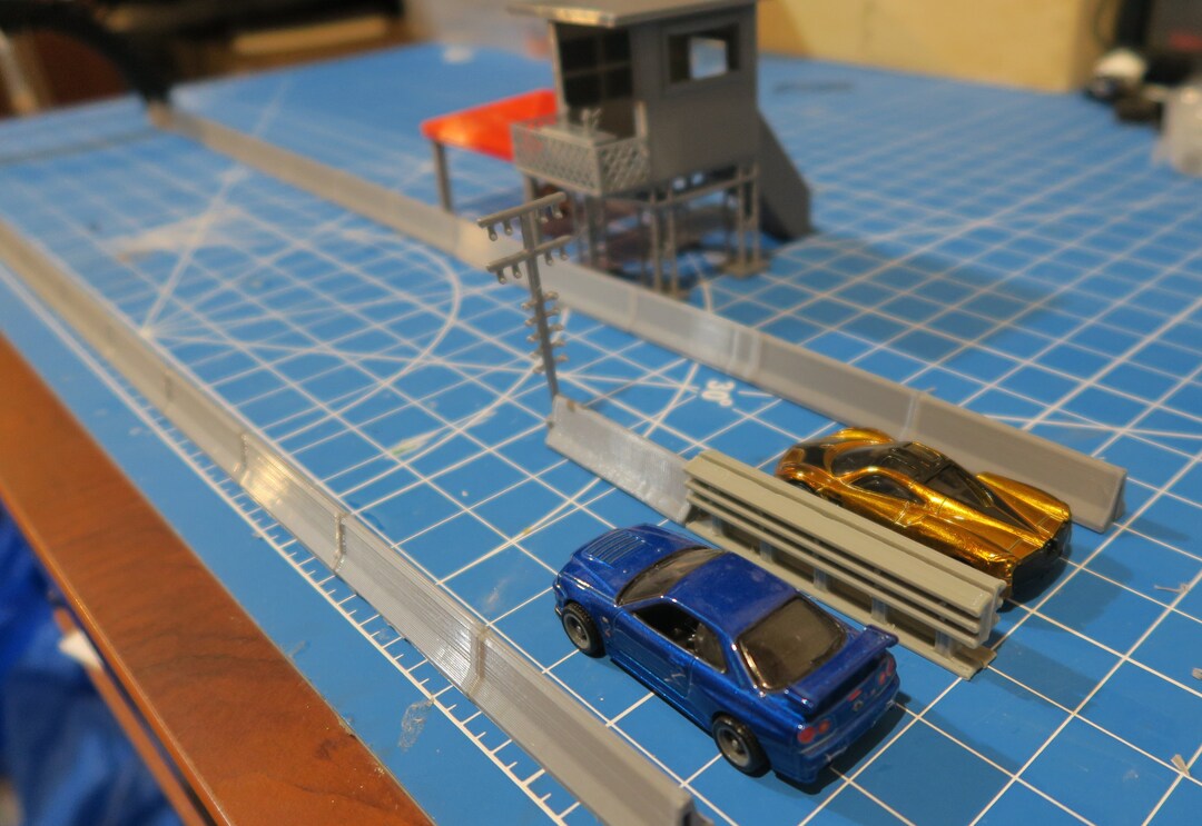 3D Printed Car Drag Racing Set for 1/64 Diorama - Etsy