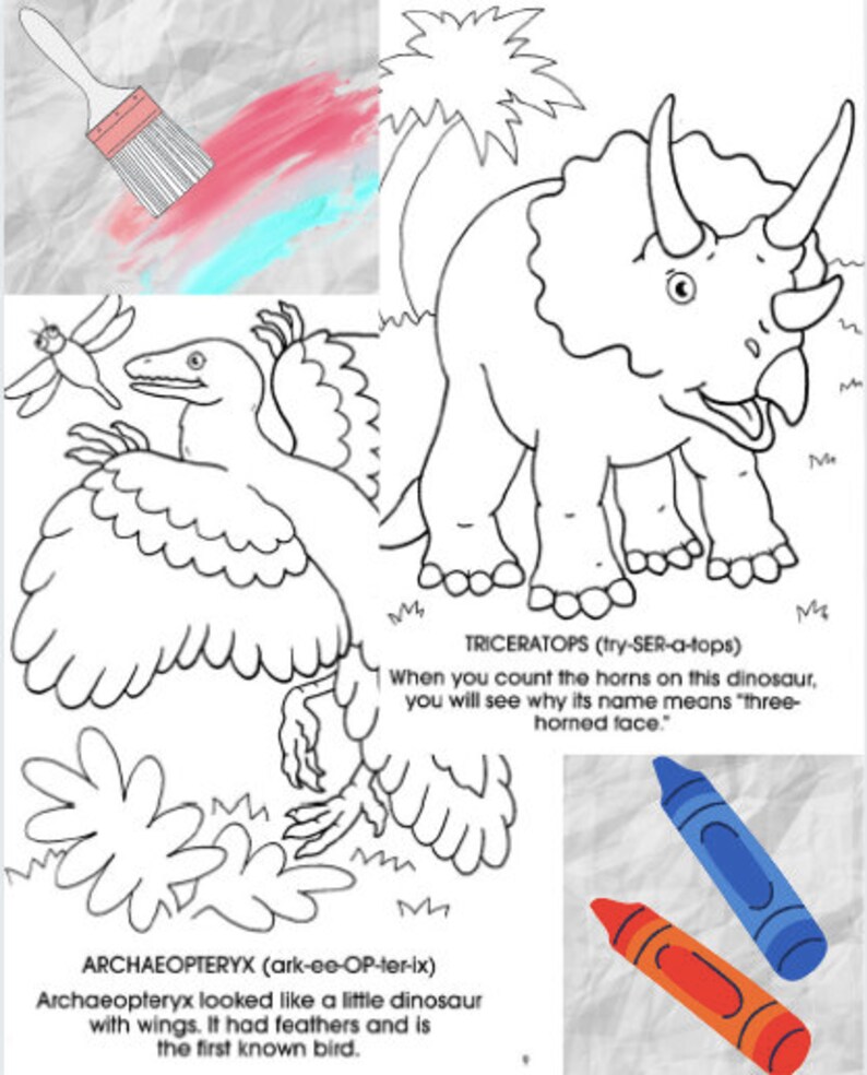 30 Fun Educational Dinosaur Coloring Pages for Kids Toddlers Children ...