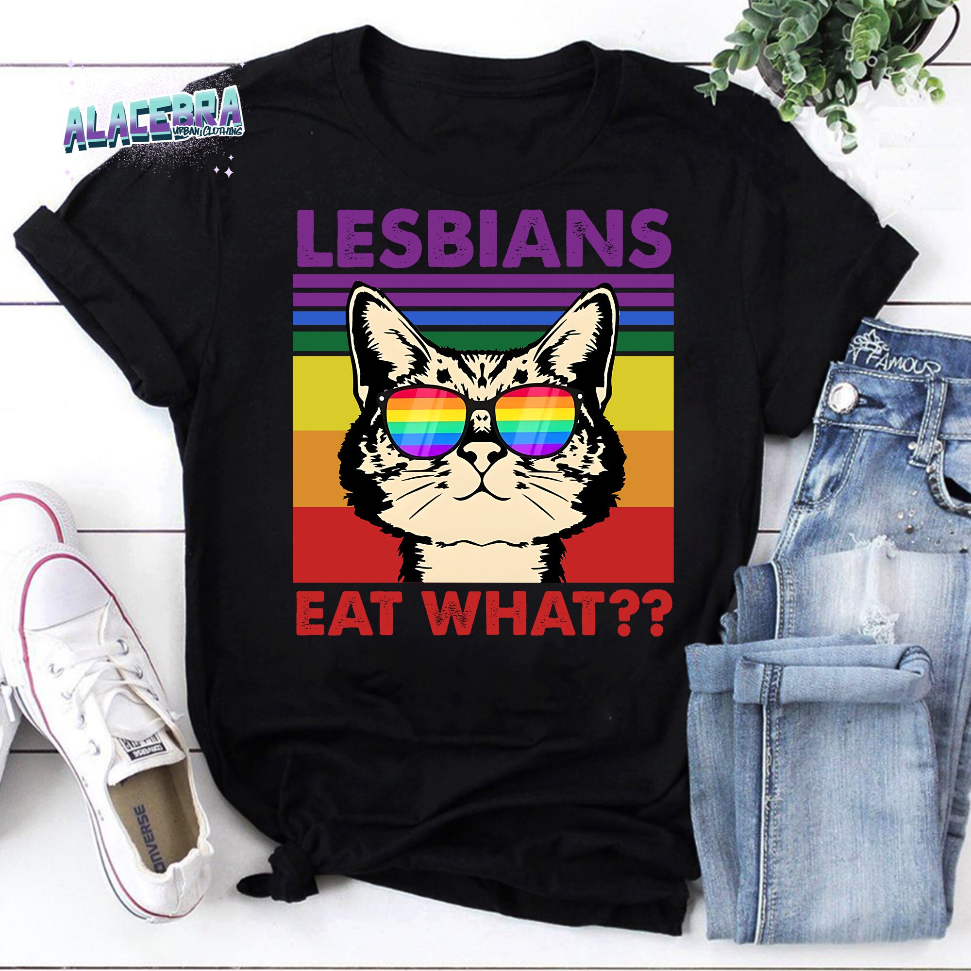 Lgbt Cats Lover Lesbians Eat What Lgbt Flag Vintage Cool Cat - Etsy