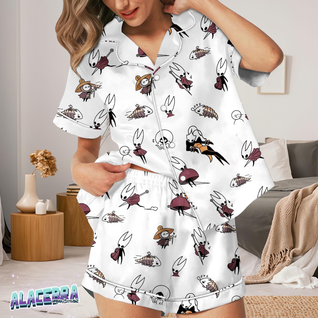 Hollow Knight Pajama Set, Cute Cartoon Gaming Sleepwear, Gamer Lover ...