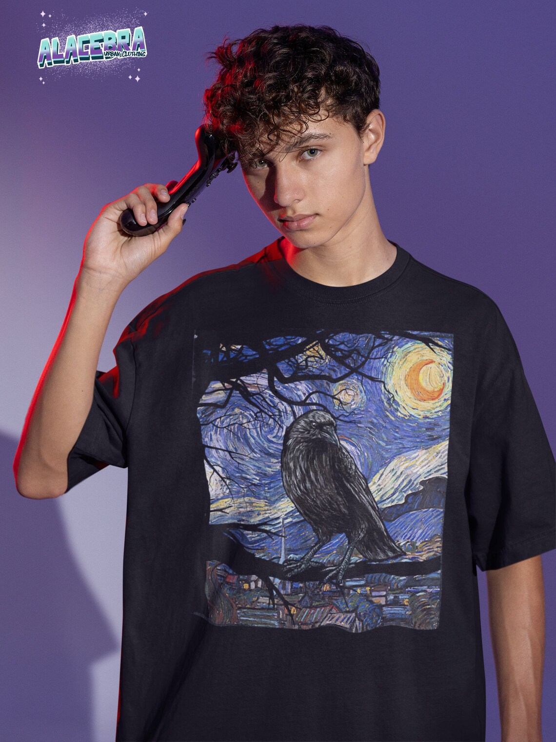 Raven Van Gogh Starry Night Vintage T-shirt, Starry Night Tee, Van Gogh ...
