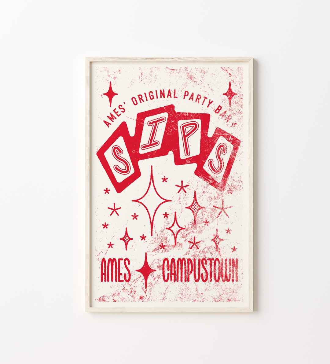 Iowa State Bars | Sip's | Poster | Ames, IA - Etsy