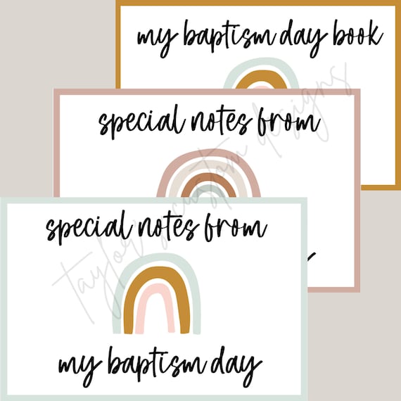 DOWNLOAD PRIMARY BAPTISM Day Notebook Card Cover Baptism Day | Etsy
