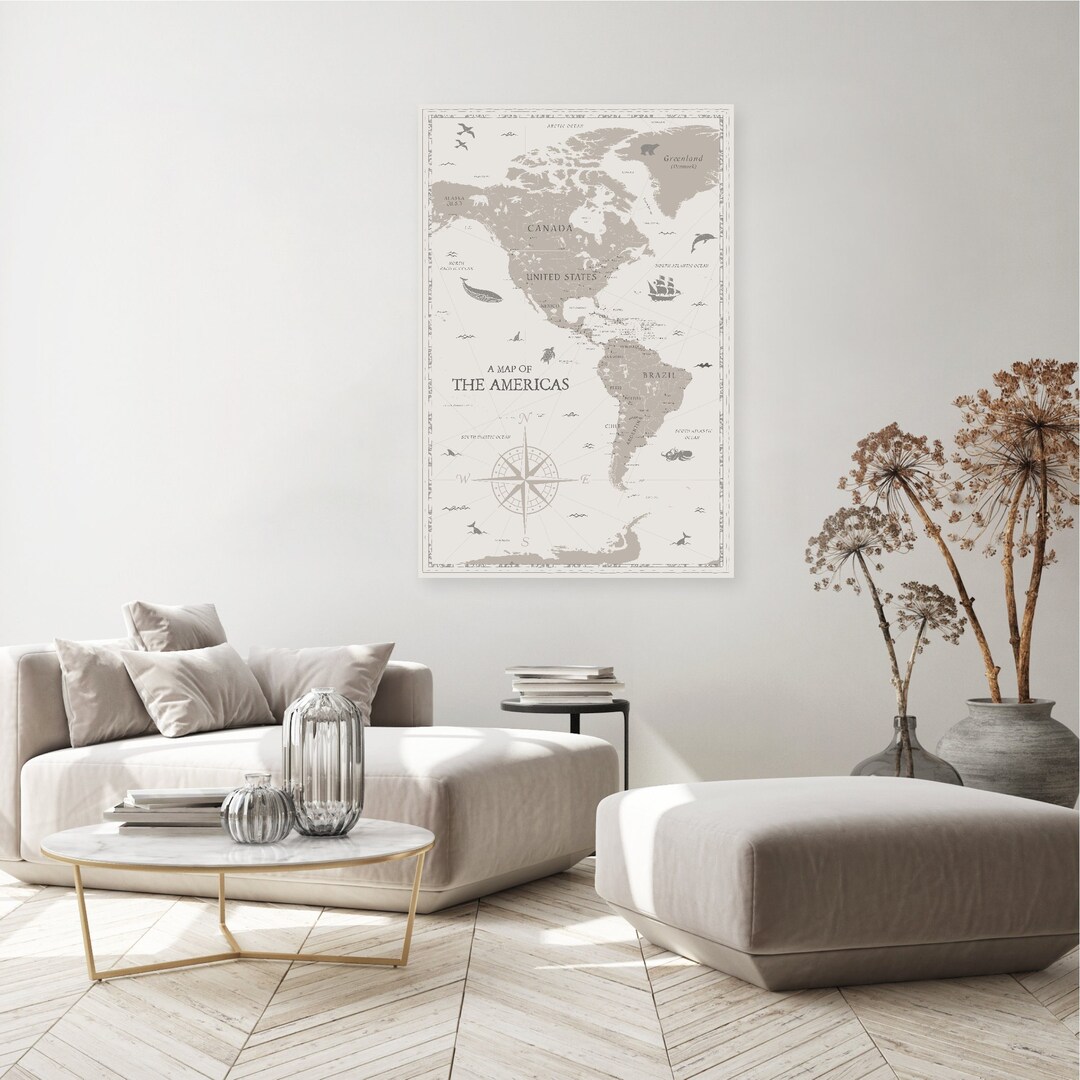 Map of the Americas Premium Poster Museum Quality Matte - Etsy