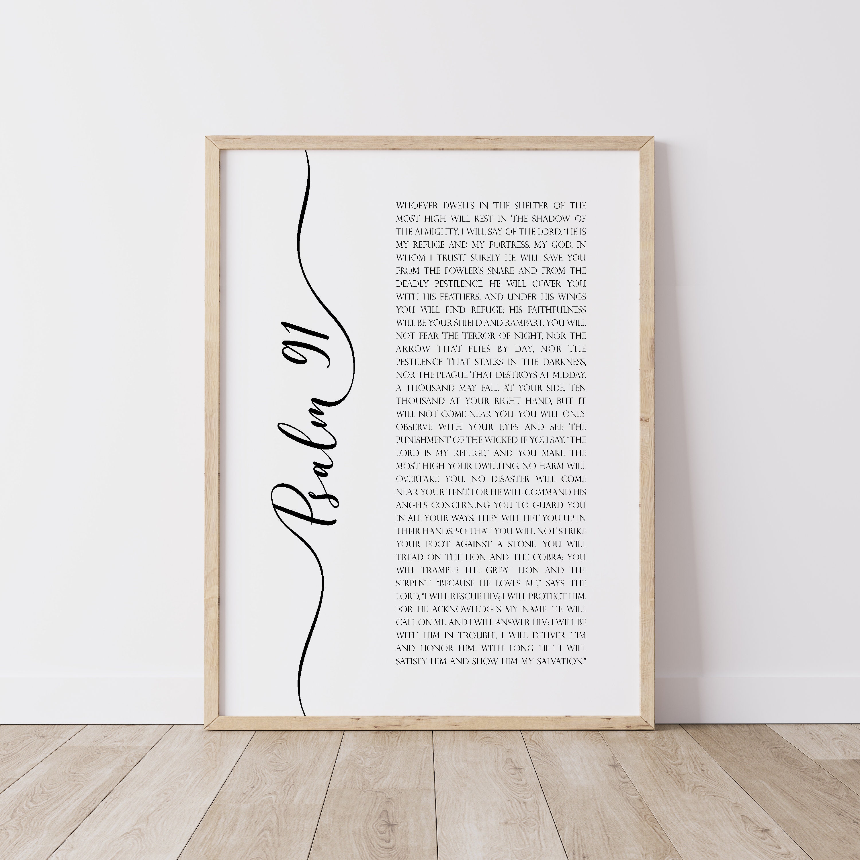 Psalm 91 Framed Print Premium Matte Paper With Wooden Frame and Hanging ...