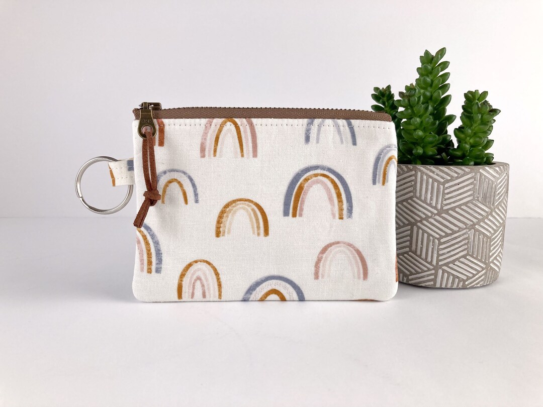 Boho Rainbow Coin Purse With Key Ring - Etsy