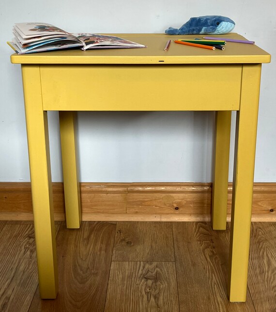 Vintage Mustard Yellow School Desk - Etsy Canada