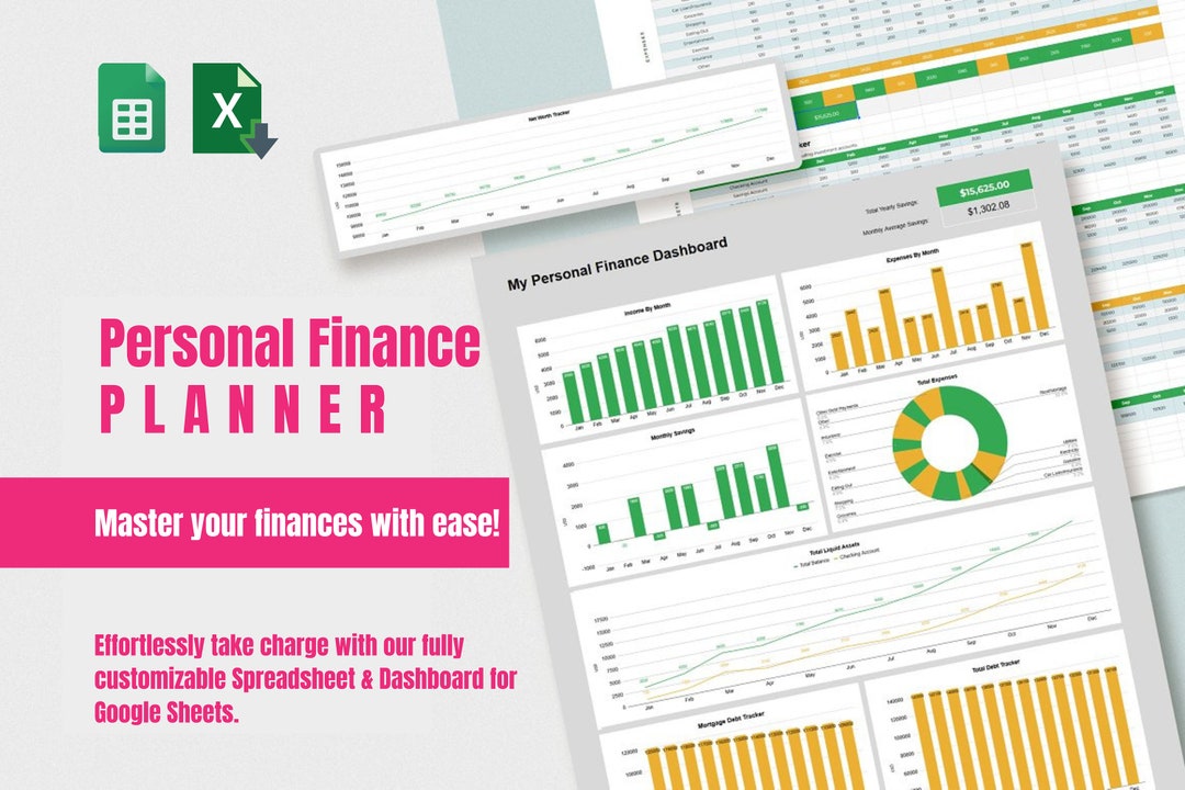 Excel Expense Tracker | Monthly Budget Spreadsheet Template for Google ...