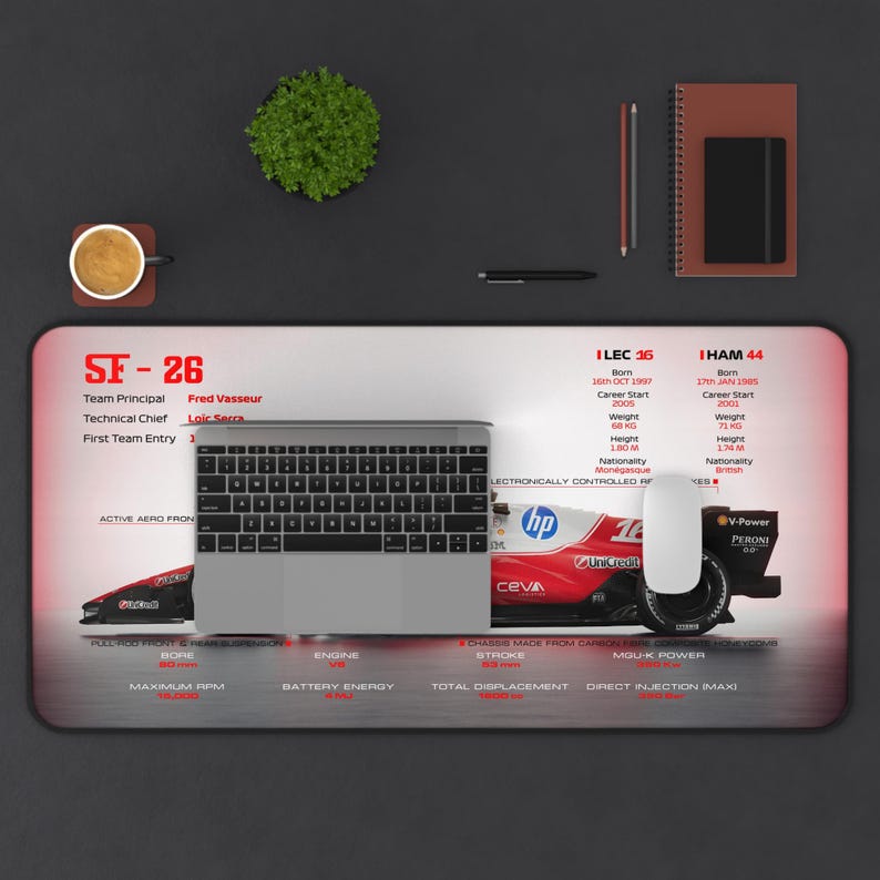 Ferrari SF 26 - F1 Desk Mat 2026 - Charles Leclerc - Lewis Hamilton ...